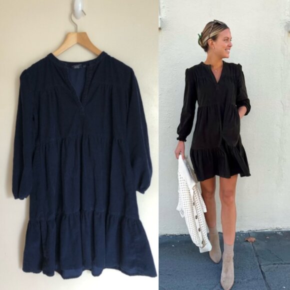 Madison Mathews | Dresses | Madison Mathews Folly Tiered Long Sleeve ...